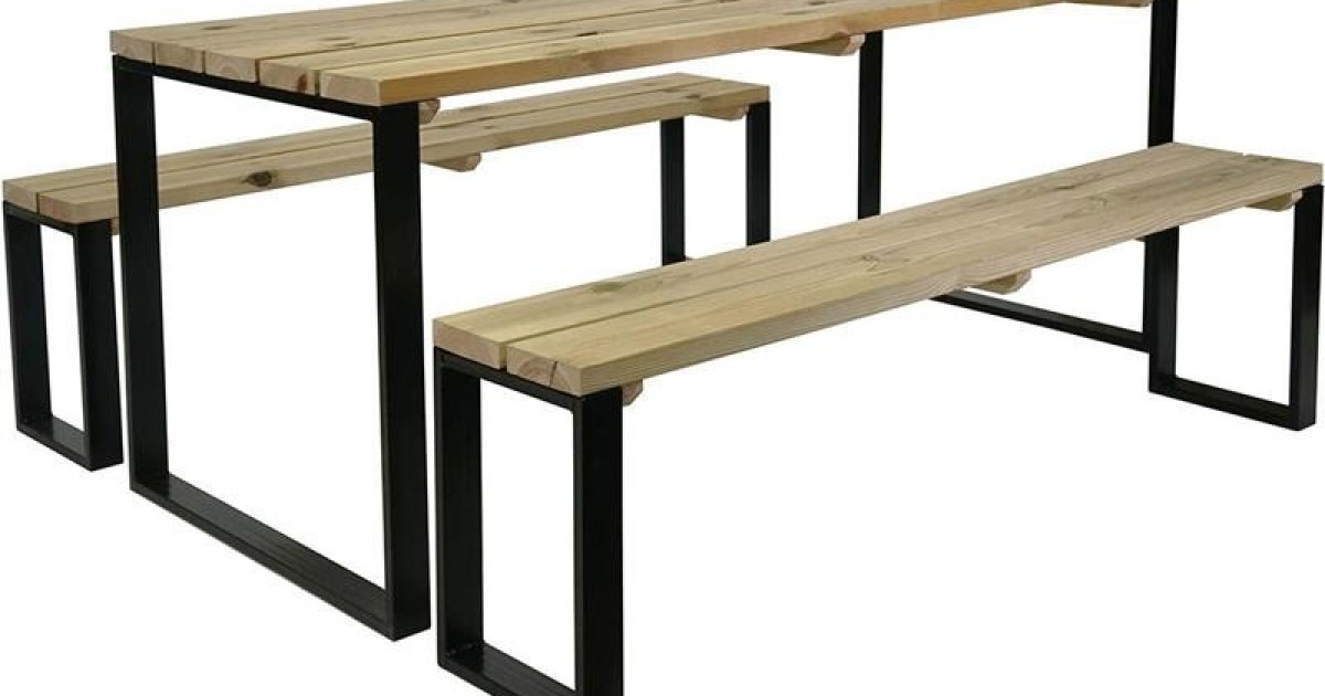 BLAKE - záhradný set - stôl a dve lavice | DreamLux