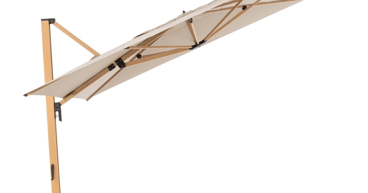 ALU WOOD XL 4x3 m - výkyvný záhradný slnečník s bočný tyčou - farba ...